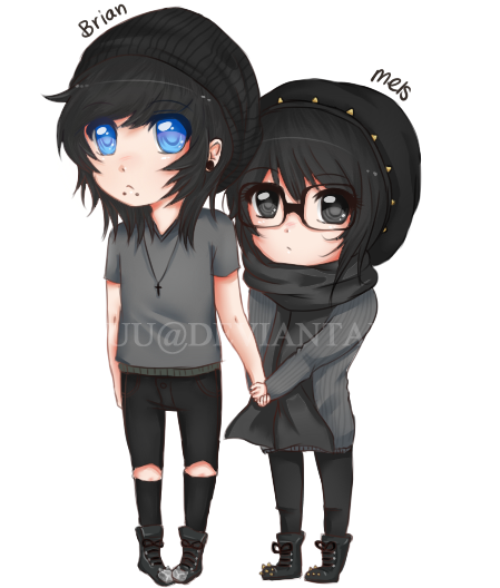 Chibis Drawing Emo Clip Art Library Stock - Chibi Cute Anime Couple ...