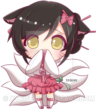 Challenger Drawing Ahri - Midnight Ahri Chibi (400x400), Png Download