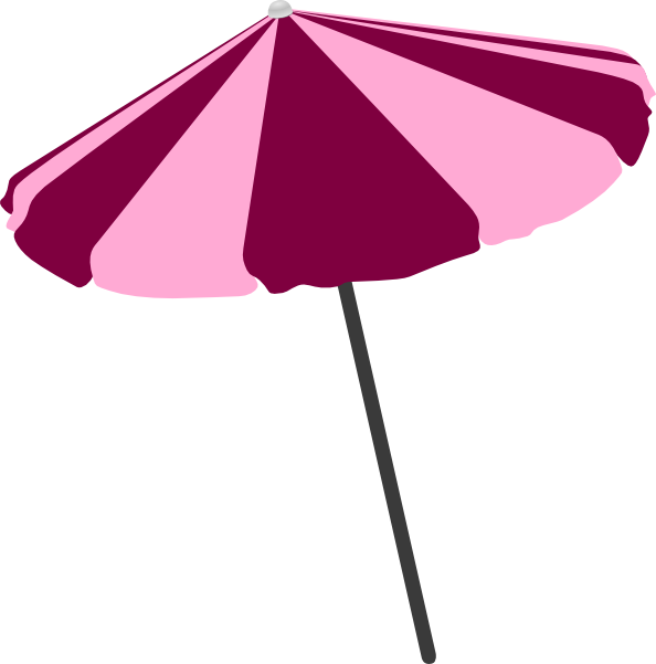 Beach Umbrella Clip Art At Clker - Pink Beach Umbrella Png (594x601 ...