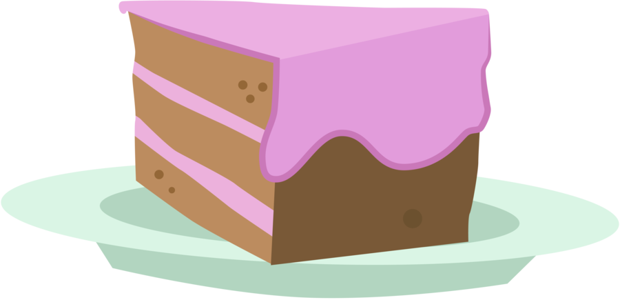 Fanmade Slice Of Cake - Mlp Cake Vector (900x435), Png Download