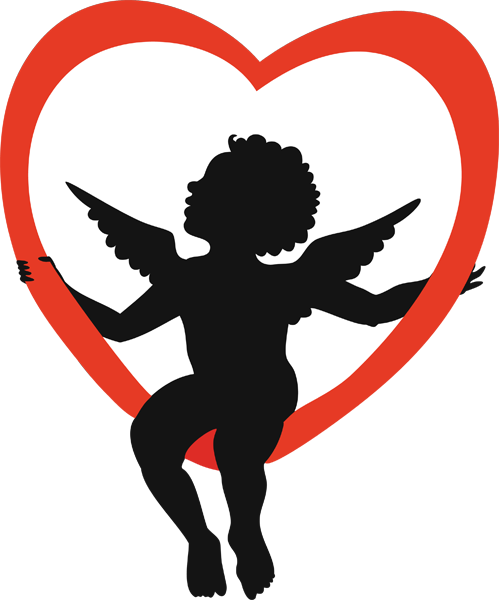 Cupid Clipart Valentines Vector Black And White Library - Valentines ...