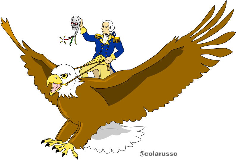 George Washington Riding Atop A Bald Eagle - George Washington Riding ...