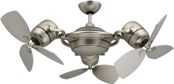 Satin Steel Triple Ceiling Fan - Cool Ceiling Fan Light (800x392), Png ...
