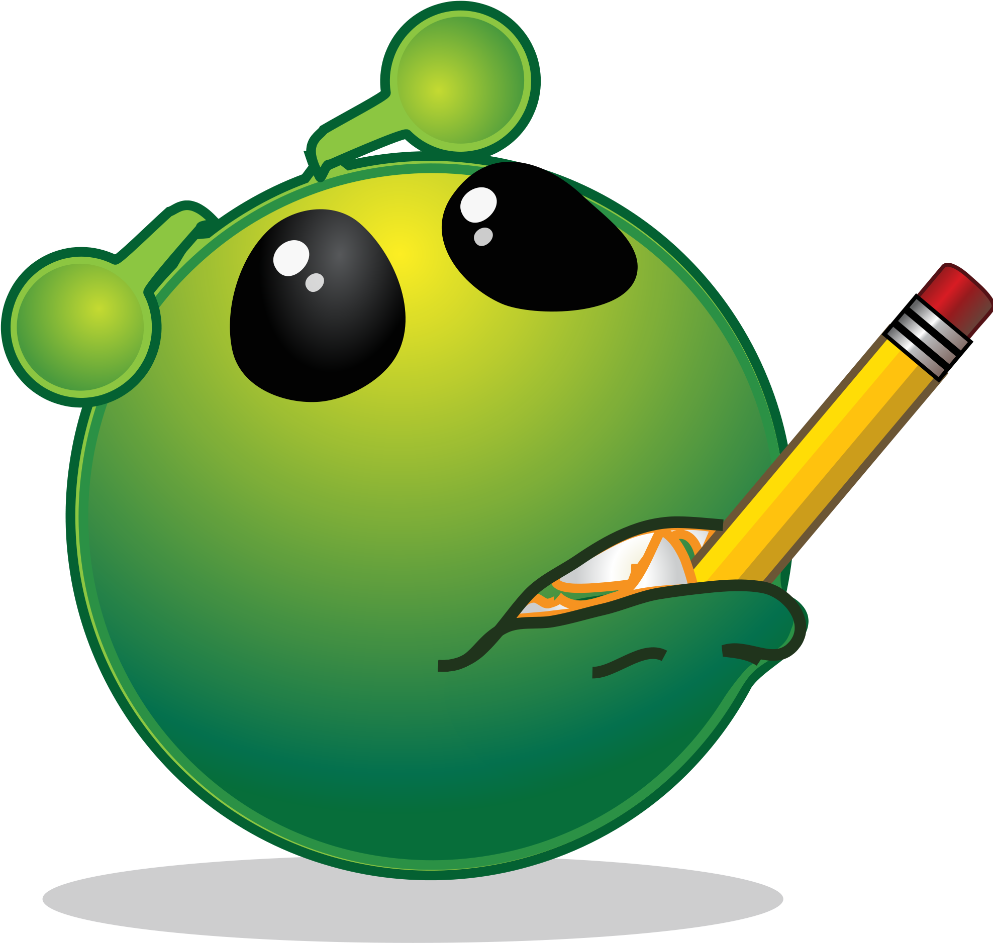 Open - Smiley Green Alien (2000x1920), Png Download