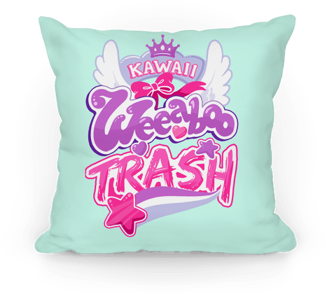 Kawaii Weeaboo Trash Anime Logo Pillow - Weeaboo Trash (484x484), Png ...