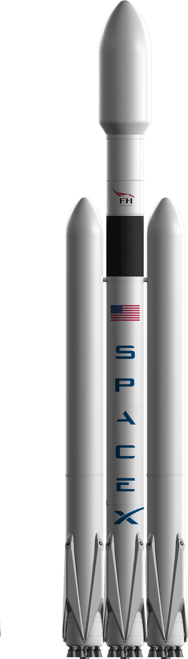 Falcon Heavy - Spacex (1020x2666), Png Download