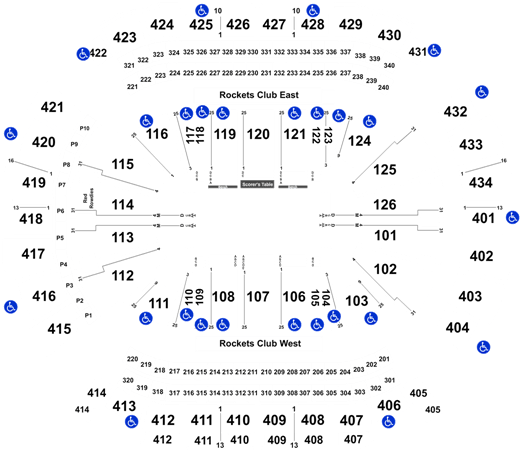 Houston Rockets Vs - Toyota Center Houston Section 104 Row 11 (525x465 ...