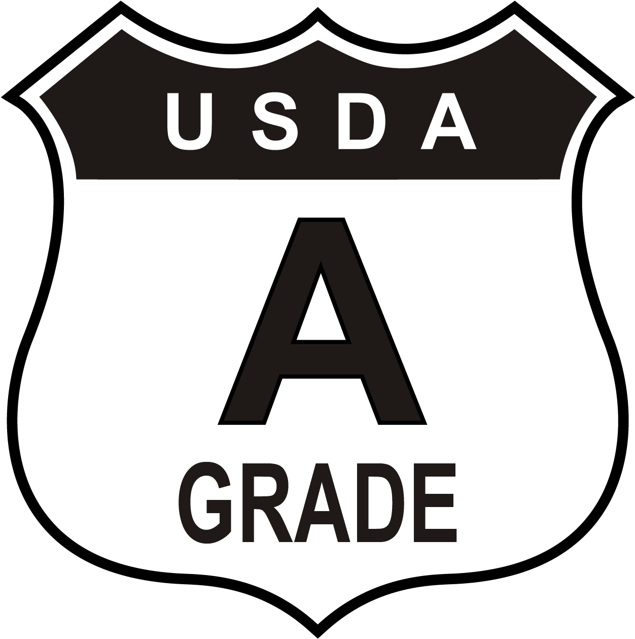 Shell Egg A Grade Bw Transparent - Usda Grade A Logo (1307x1301), Png ...