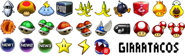 Wii - Super Mario Kart Icons (649x204), Png Download