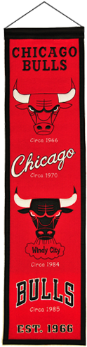 Heritage Wool Nba Authentic Chicago Bulls Banner 8" (500x500), Png Download