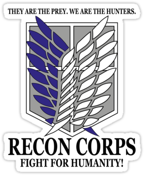 Recon Corps' Logo - Attack On Titan Scout Wings (375x360), Png Download