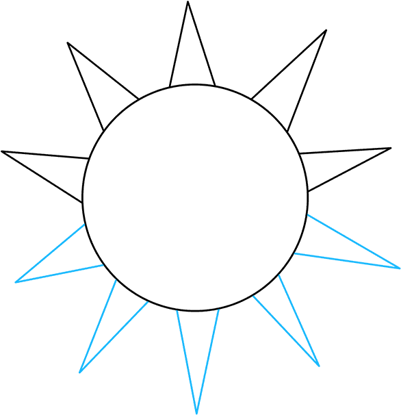 How To Draw Sun - Drawing (680x678), Png Download