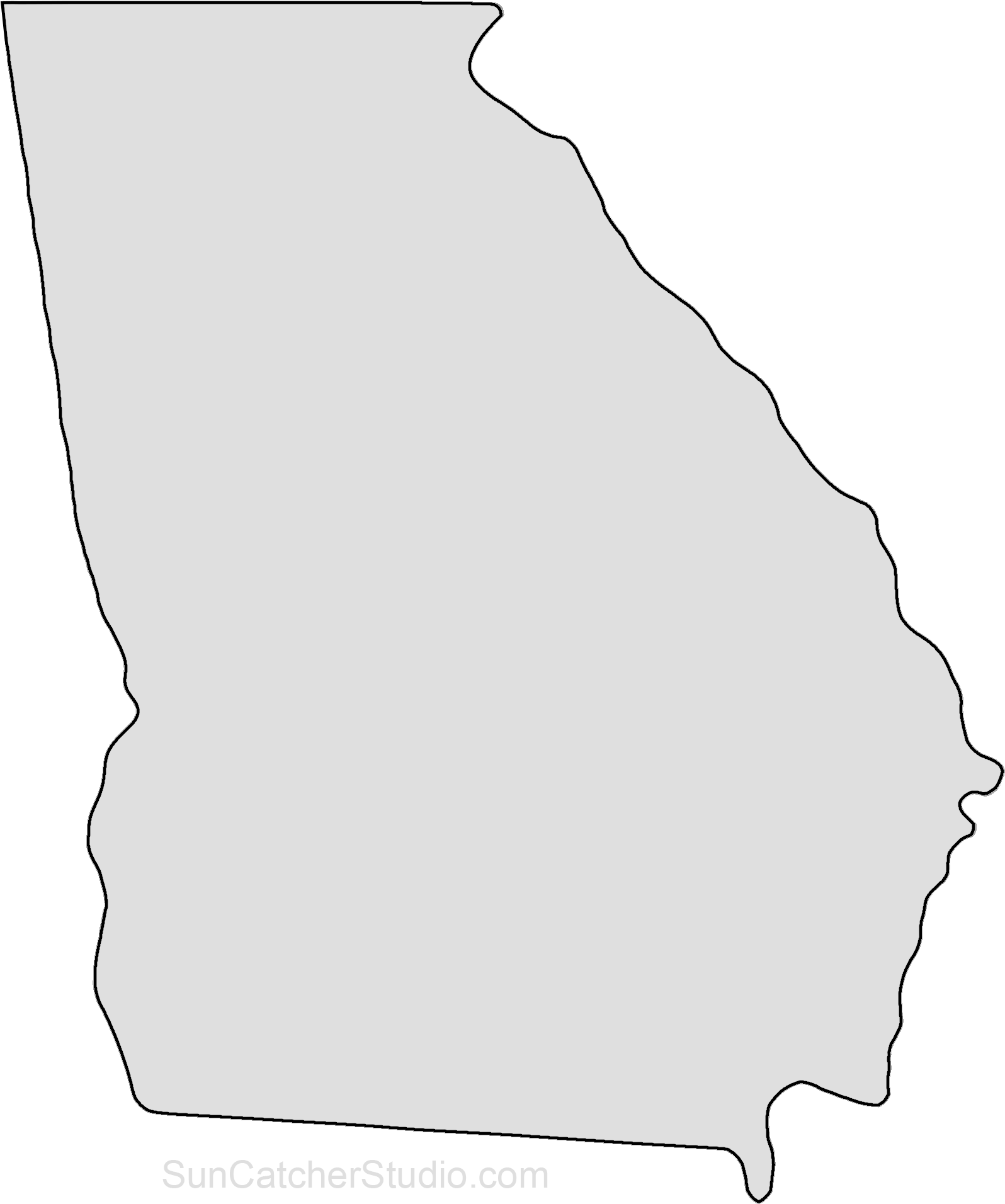 Download Georgia Map Outline Png Shape State Stencil Clip Art - State ...