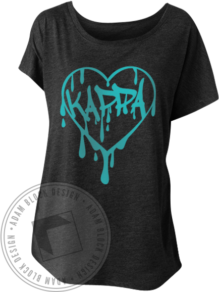 Kappa Kappa Gamma Heart Paint Drip Slouch Tee - Active Shirt (464x585 ...