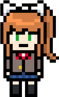 Monika - Pixel Art (450x380), Png Download