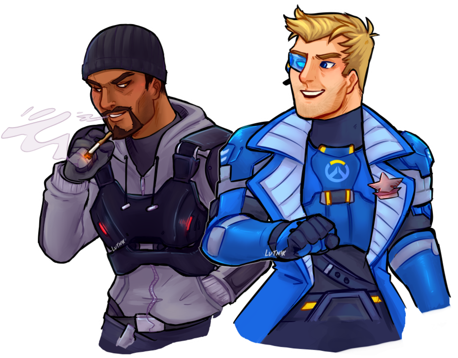 Soldier 76 Head Png - Soldier 76 And Reaper Young (990x806), Png Download
