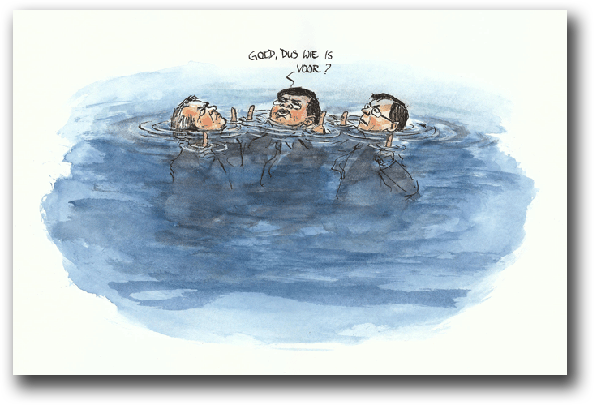 Cartoon 2009 Week - Hoofd Boven Water Houden (594x405), Png Download