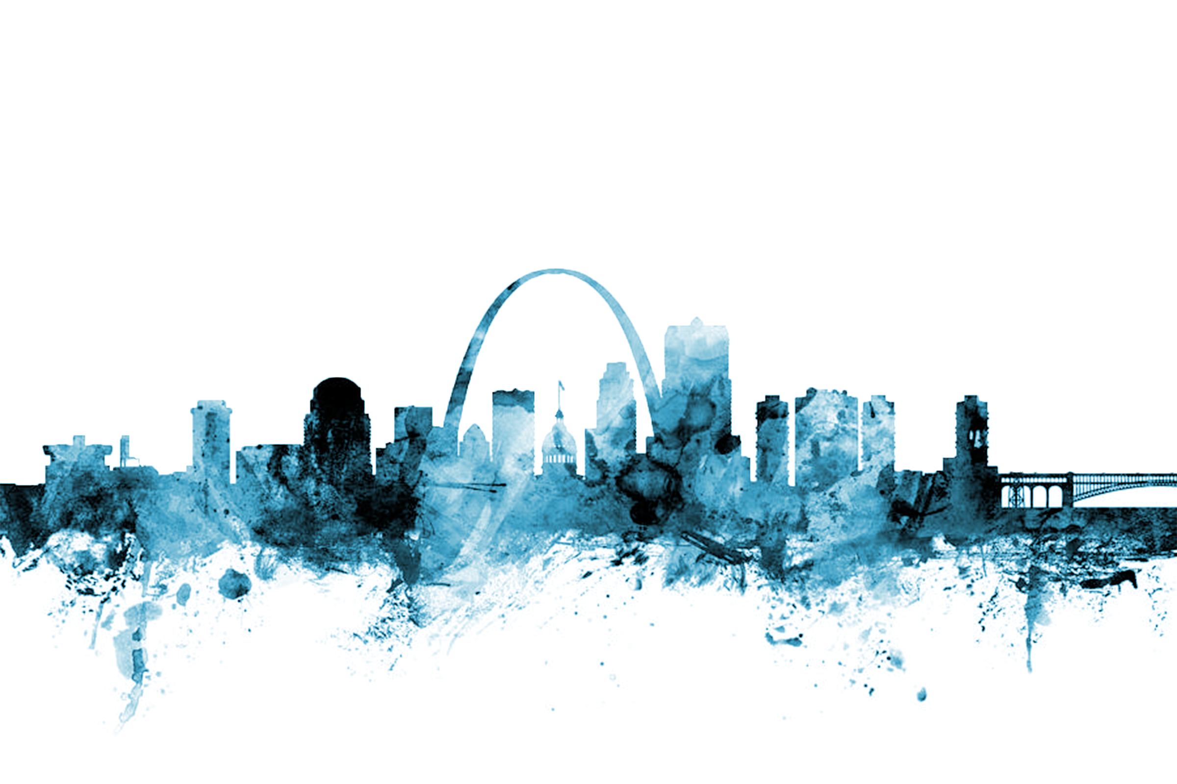 Images Navigation - Saint Louis Skyline Painting (2400x1600), Png Download