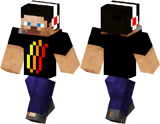 Prestonplayz Steve Gamer Skin - Minecraft (528x418), Png Download