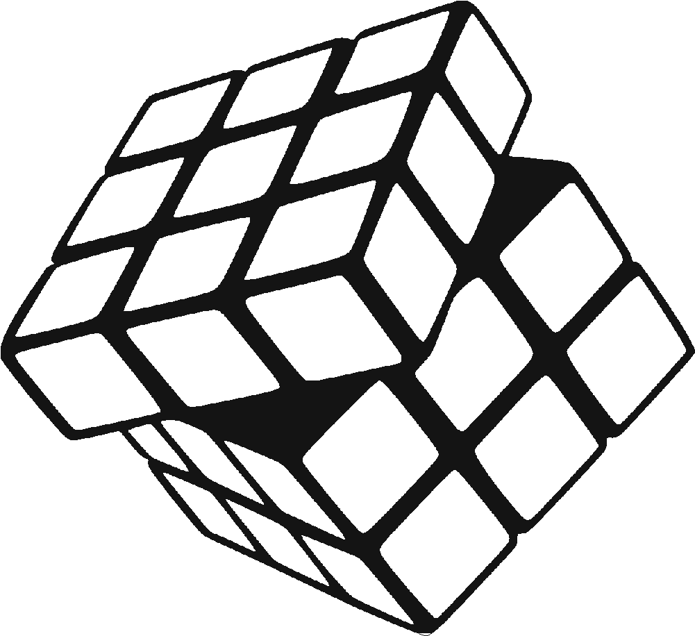 Stickers Rubik S Cube Art Stick Wall - Rubiks Cube Black And White ...