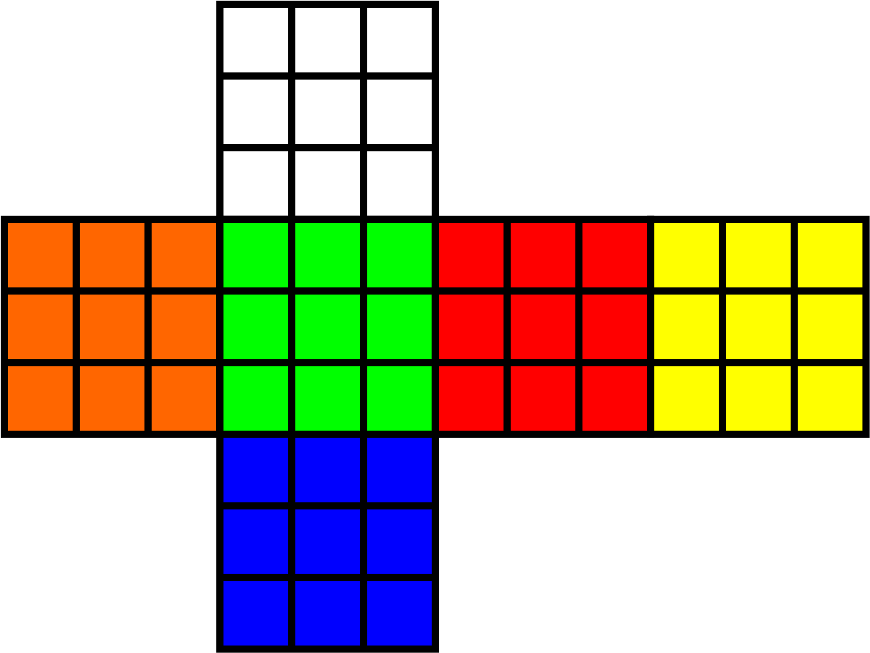 Open - Rubiks Cube Color Scheme (2000x1570), Png Download