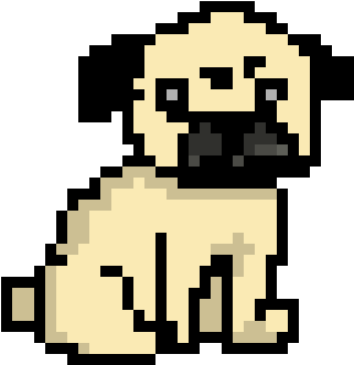 Pug - Pixel Art (480x390), Png Download