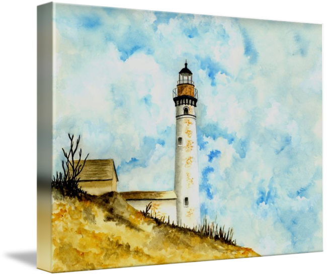 Drawing Lighthouse Pen Ink - Drawing (650x548), Png Download