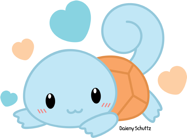 Chibi Squirtle - Pokemon Kawaii Squirtle (650x483), Png Download