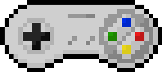 Just Two Video Gamers - Snes Controller Pixel Art (652x340), Png Download