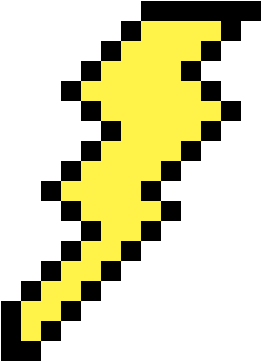 Lightning Bolt - Minecraft Magic Pixel Art (380x460), Png Download