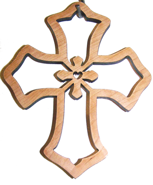 Download Fleurdee Cross With Center Heart - Cross | Transparent PNG ...