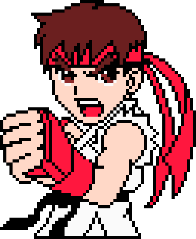 Mini Ryu - Pixel Art Ryu (880x960), Png Download