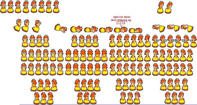 Princess Daisy M And - Super Mario Daisy Sprite (760x404), Png Download