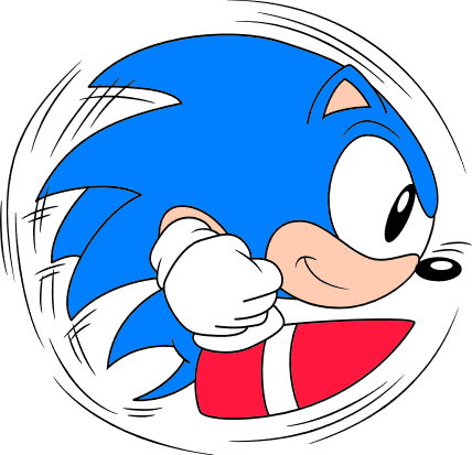 Classic Sonic Roll-120px - Sonic Rolling (428x413), Png Download