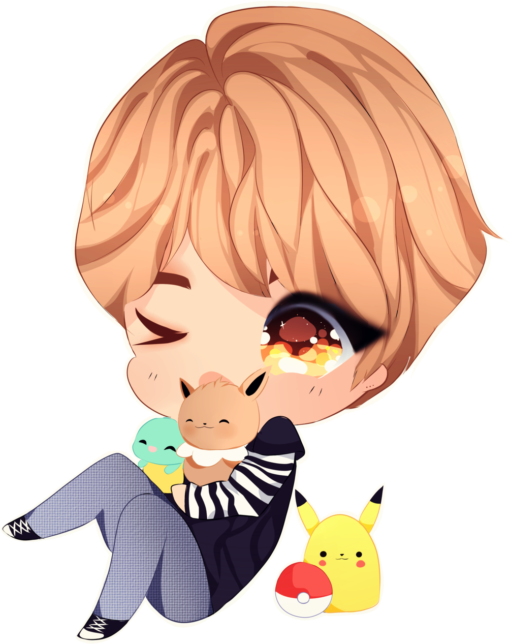 Taehyung X Pokemon By Cmykidd On Deviantart Clipart - Bts (1024x1408 ...