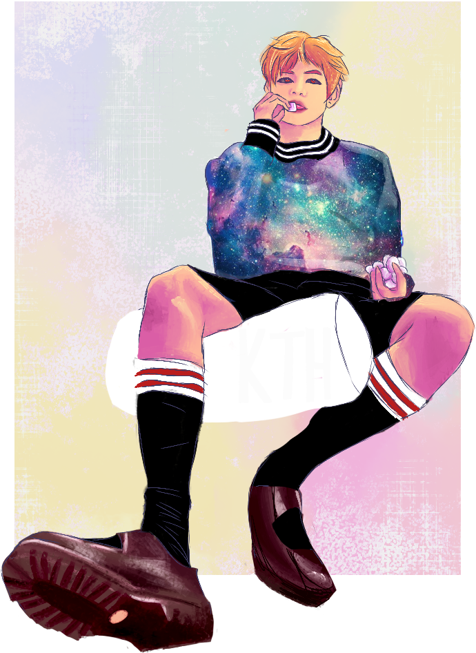 Transparent Taehyung Fanart My Aesthetic - Aesthetic Taehyung Fanart ...