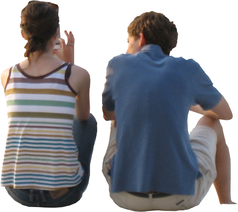 Couple-sitting - People Sitting Back Png (829x829), Png Download