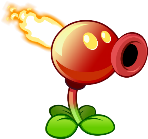 Fire Pea - Plants Vs Zombies Fire (536x483), Png Download