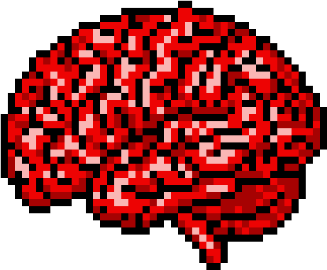 Brain - Pixel Art Brain (520x430), Png Download