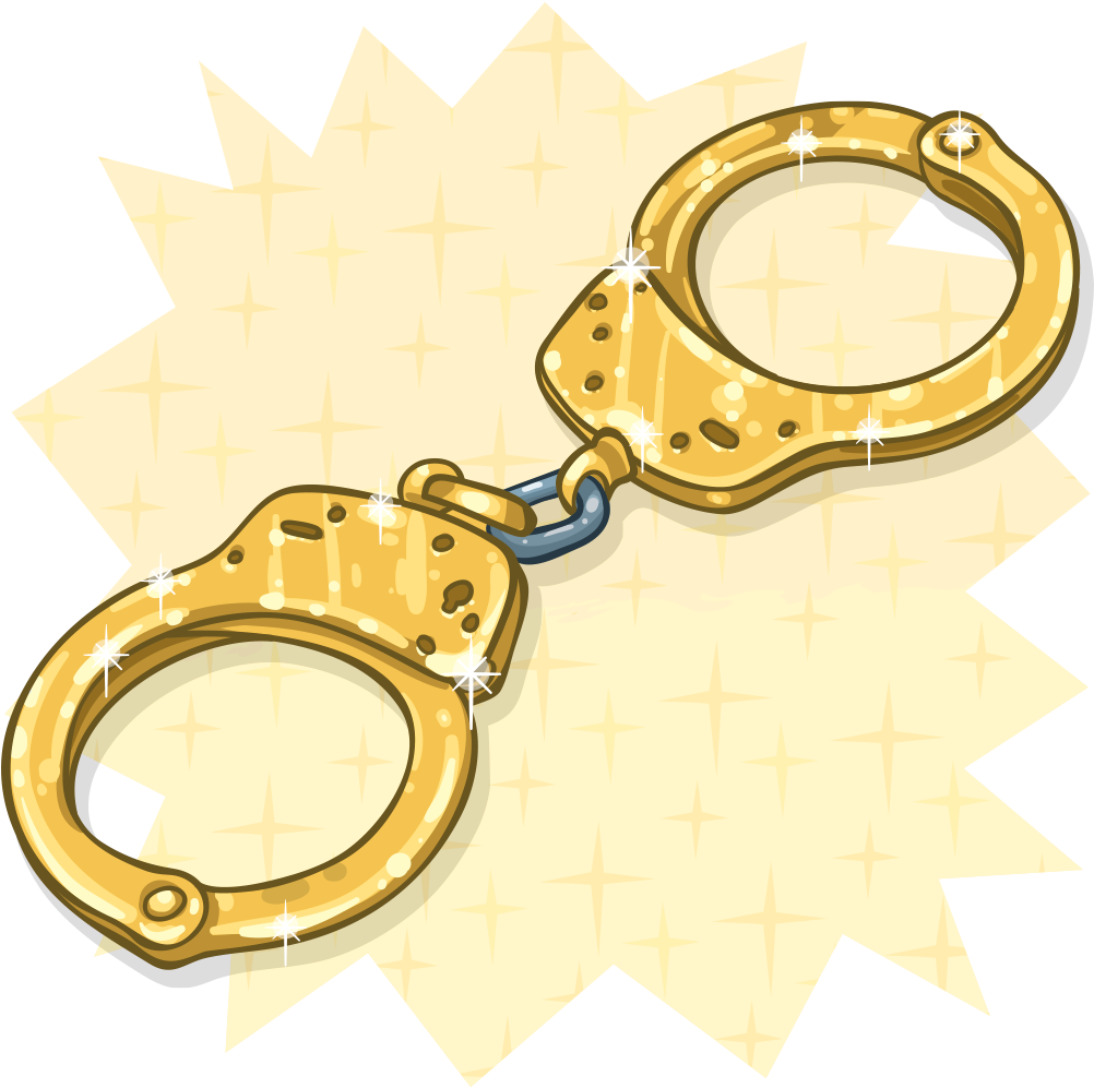 Download Golden Handcuffs - Police | Transparent PNG Download | SeekPNG