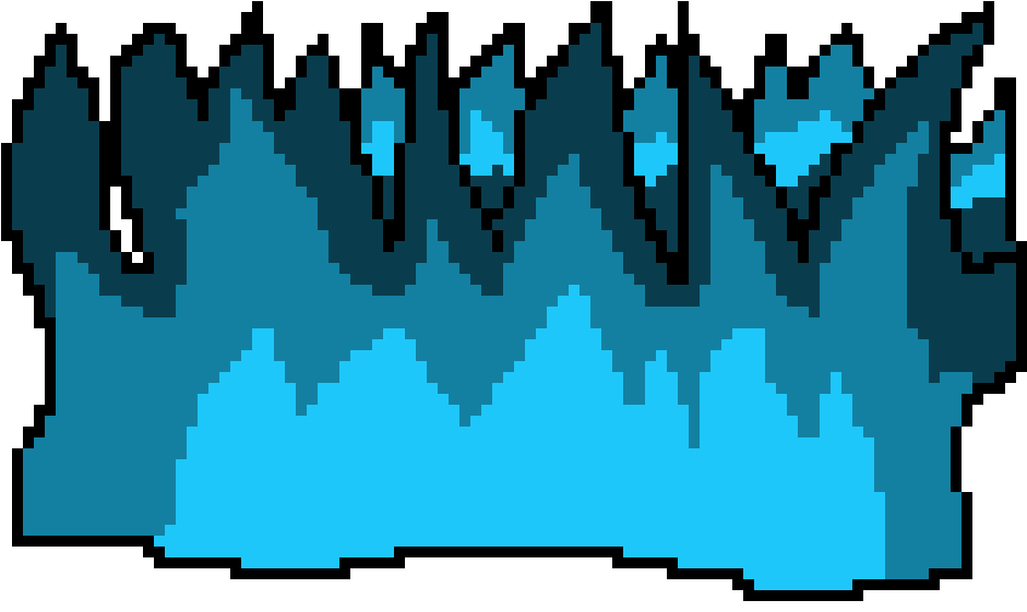 Blue Fire - Blue Fire Pixel Art (1030x560), Png Download