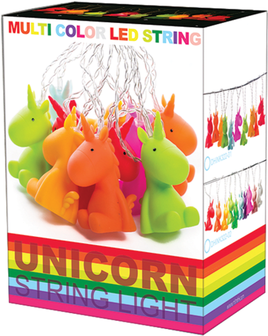 Unicorn String Lights - Iscream Unicorn String Lights, Multi (550x550), Png Download