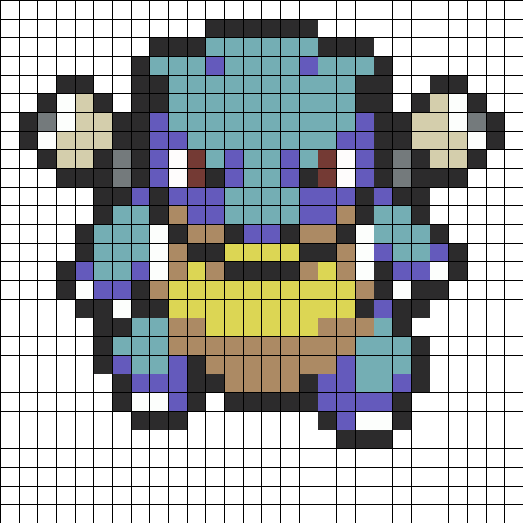 Blastoise Sprite Perler Bead Pattern / Bead Sprite - Pokemon Pixel Art ...