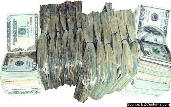 Money Stacks 2 - Rubber Band Money (600x450), Png Download