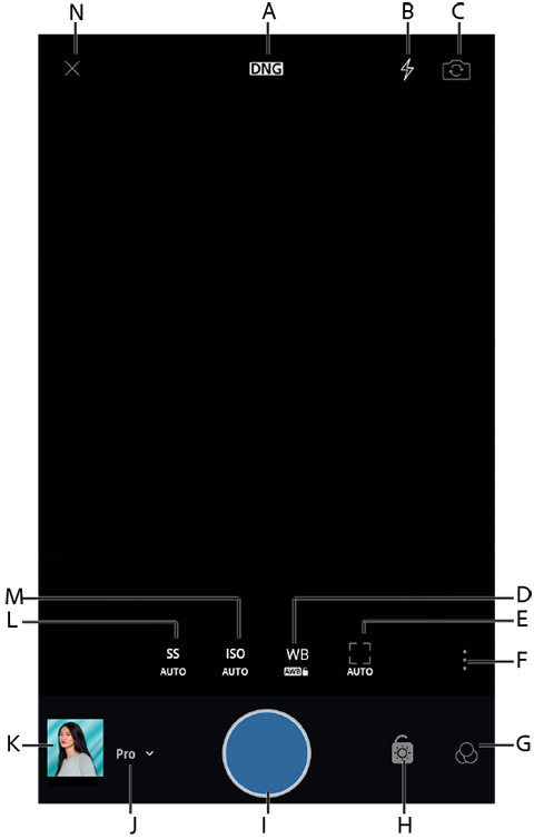 Capture Interface Options In Pro Mode - Android (480x754), Png Download