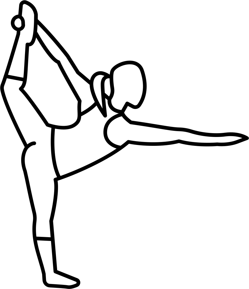 Woman Standing On One Leg Lifting Left Leg Comments - Scalable Vector ...