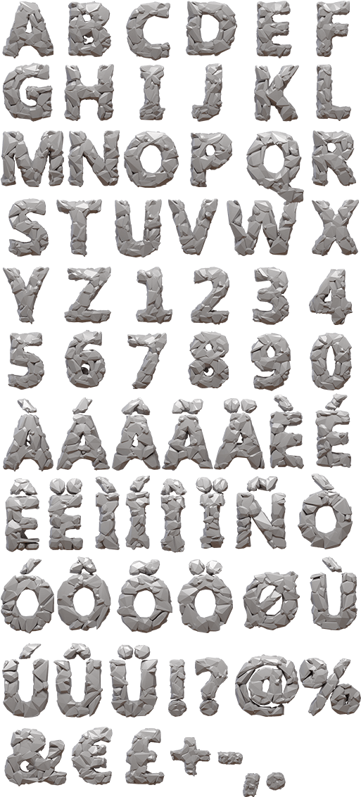 Rock Optimize Strong Font - Stone Font (525x1160), Png Download