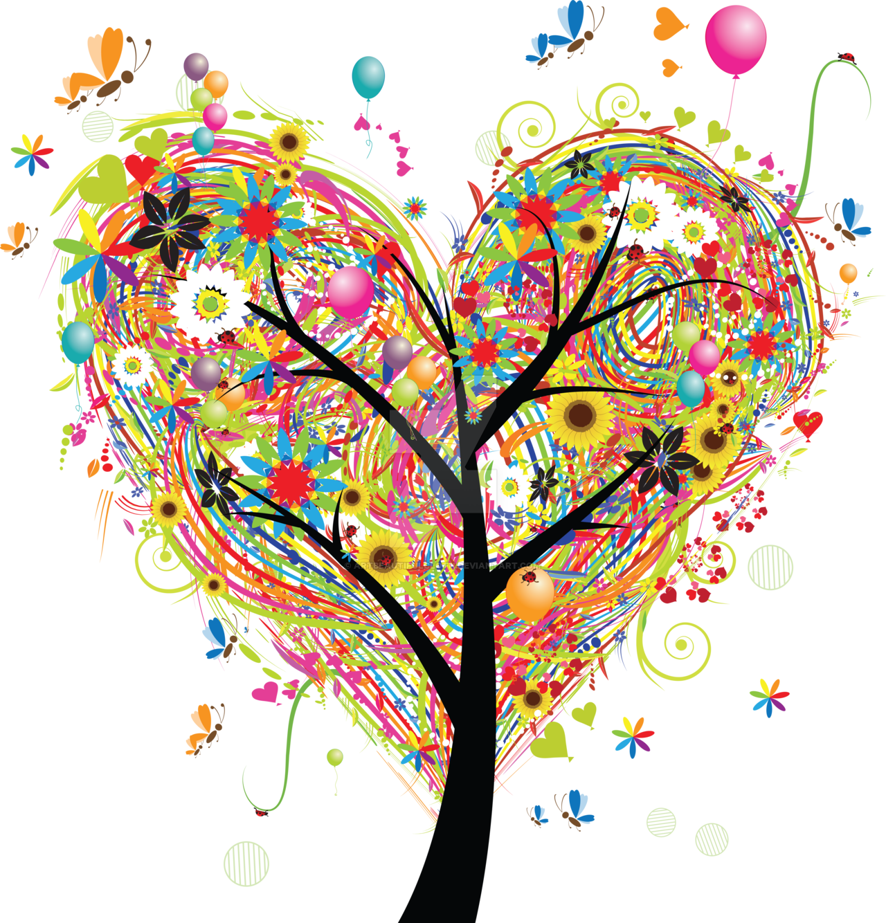 Colourful Tree - Transparent Tree Colorful (1280x1334), Png Download