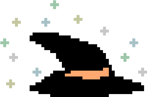 Witch Hat - Witch Hat Pixel Art (610x390), Png Download