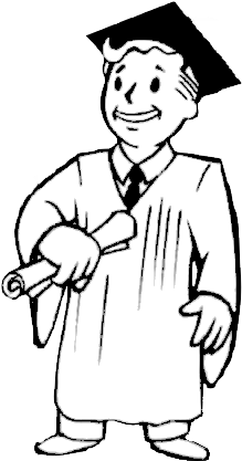 Graduated - Fallout Vault Boy Graduation (370x445), Png Download